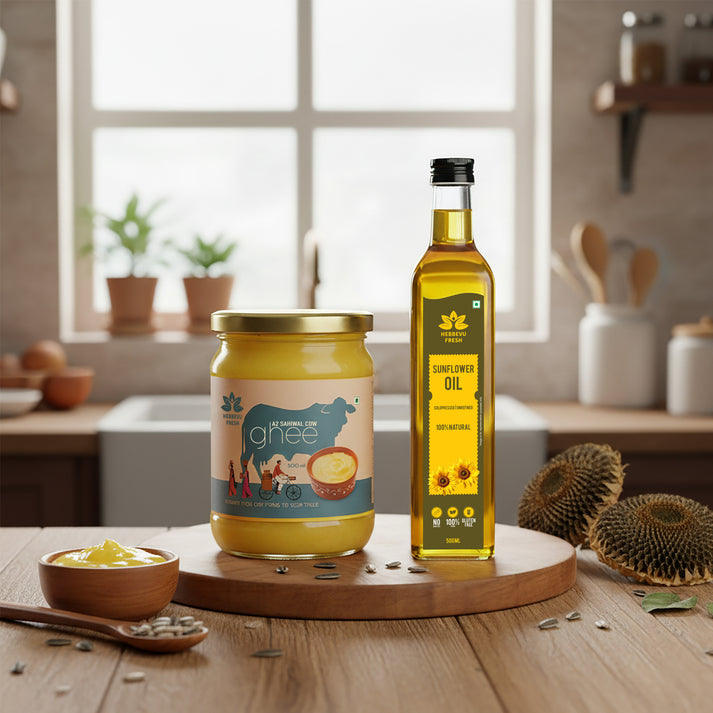 A2 Sahiwal Ghee 500 gm with Sunflower Oil 500 ml | Festival Combo Sale ...